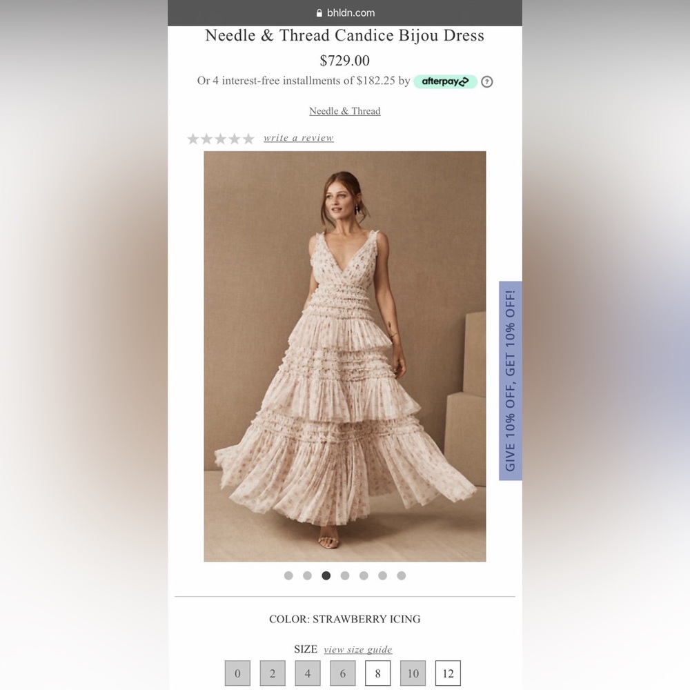 Needle & Thread Candice Bijou Dress Size 6 - Gem